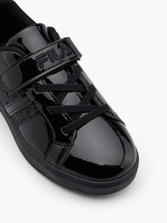 (FILA) Junior Girl Fila Patent Cupsole School Shoe in Black | DEICHMANN