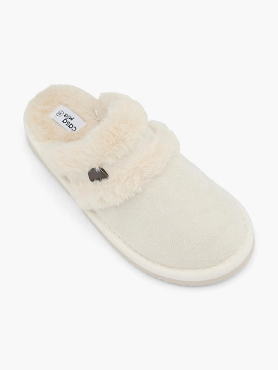 (Casa mia) Ladies Cream Mule Slippers in Pink | DEICHMANN